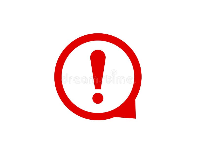 Red Exclamation Mark Warning Alert Symbol in Circle Stock Vector ...