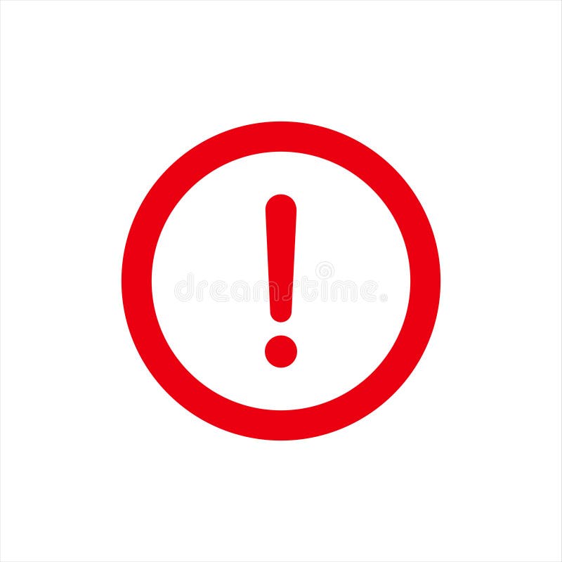 Red Exclamation Mark Warning Sign Stock Vector - Illustration of ...