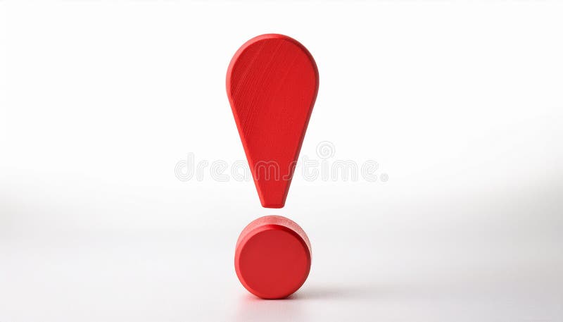 Red Exclamation Mark on White Backdrop. Modern Design Stock ...