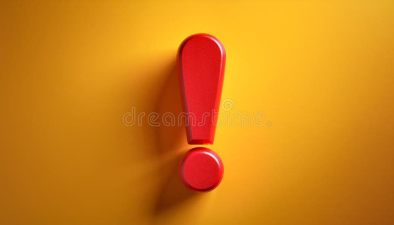 Red Exclamation Mark on Yellow Backdrop. Modern Design Stock ...