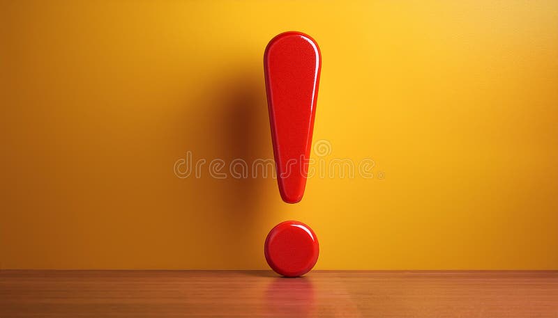 Red Exclamation Mark on Yellow Backdrop. Modern Design Stock ...