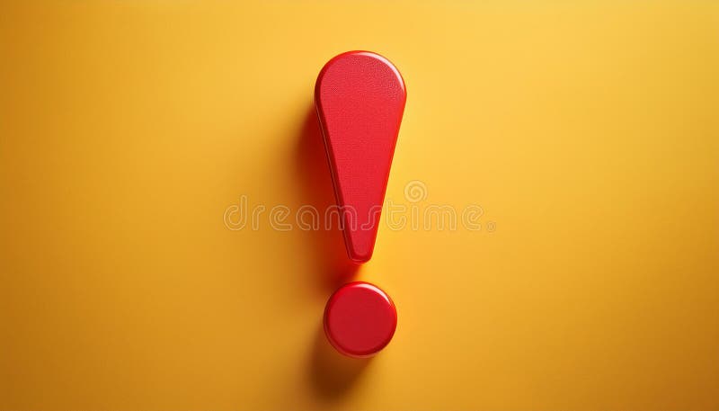 Red Exclamation Mark on Yellow Backdrop. Modern Design Stock ...