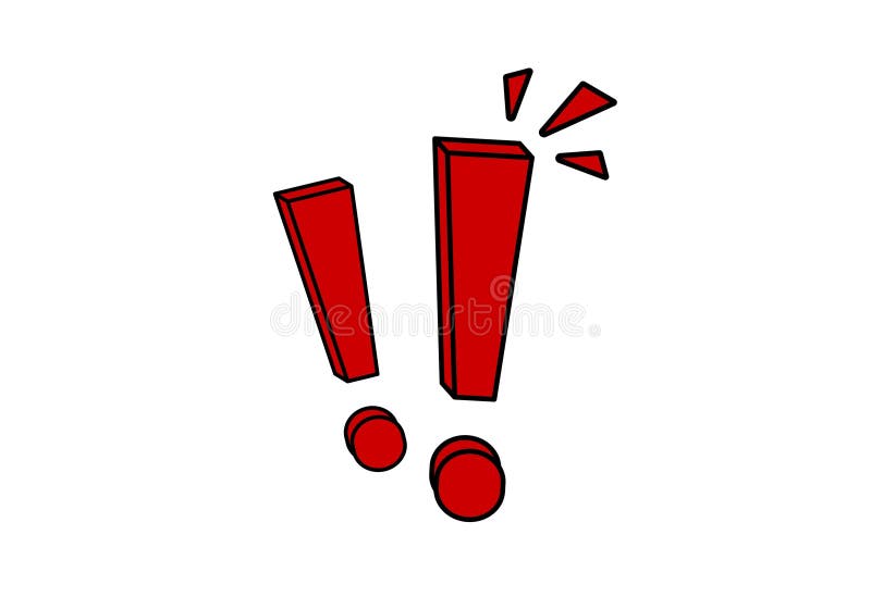 Red Exclamation Marks with Comic Style Alert Symbols Stock Vector ...