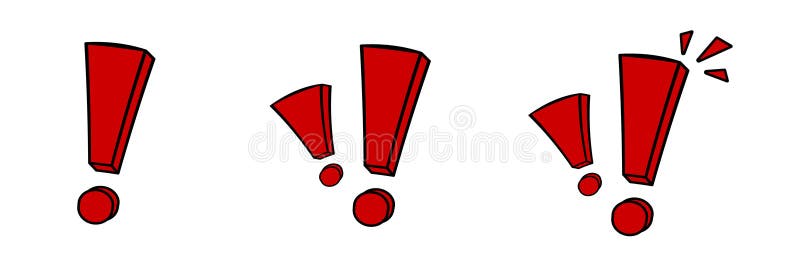 Red Exclamation Marks in Comic Style for Emphasis and Attention Stock ...