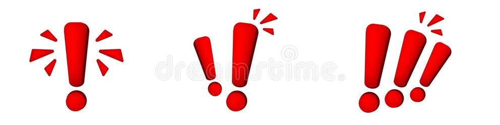 Red Exclamation Marks in Different Styles Stock Illustration ...