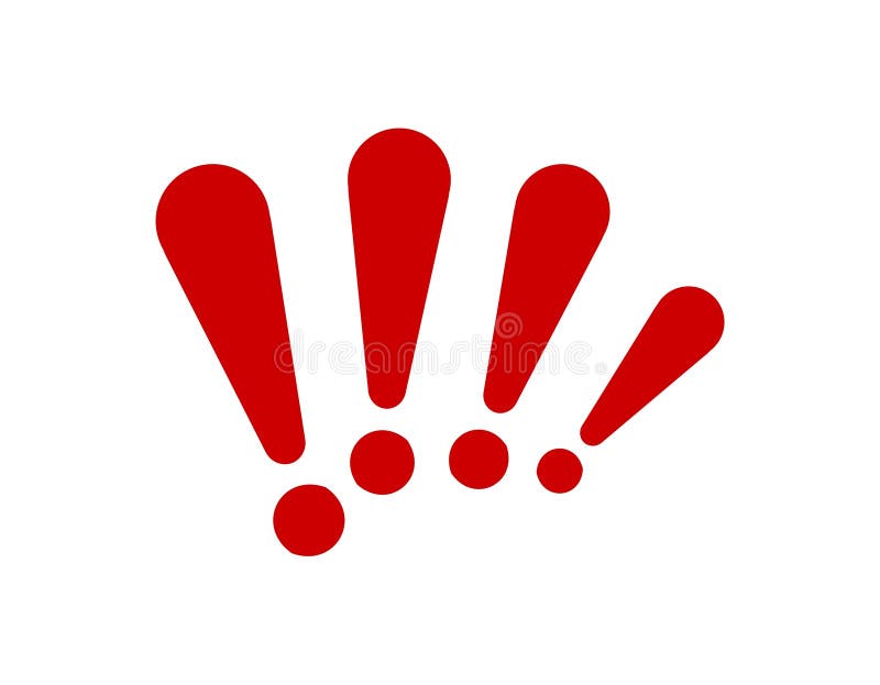 Red Exclamation Marks and Dots on White Background Stock Vector ...