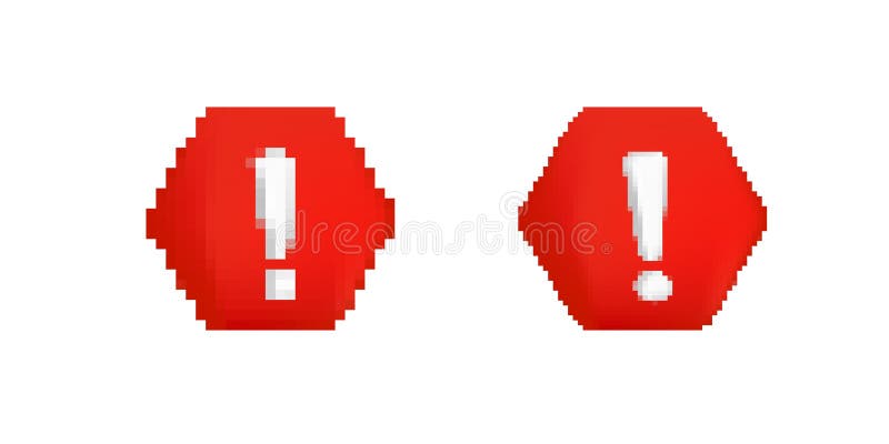 Red Exclamation Marks in Hexagonal Shapes Indicate Attention Needed or ...