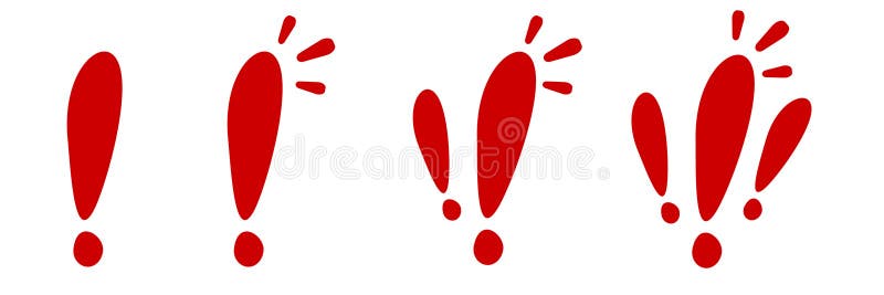 Red Exclamation Marks with Motion Lines for Emphasis Stock Vector ...