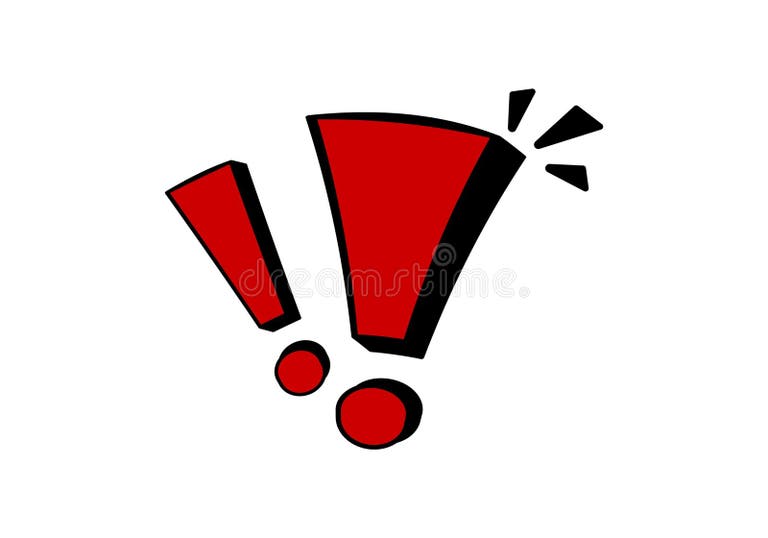 Red Exclamation Marks with Motion Lines for Emphasis Stock Vector ...