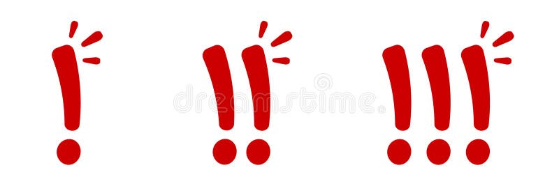 Red Exclamation Marks in a Sequence of Three Stock Vector ...