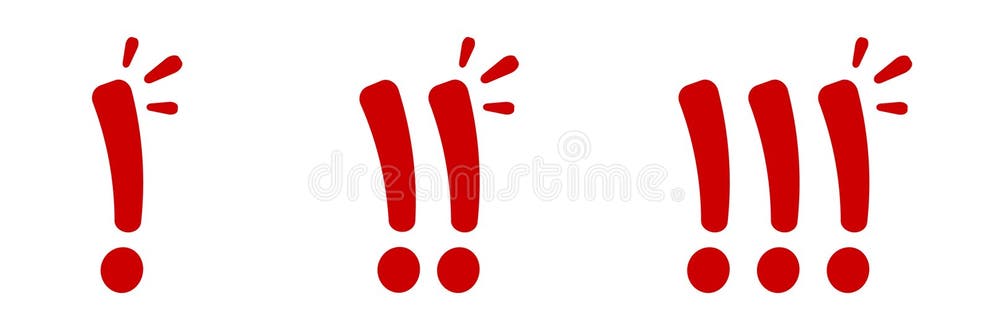 Red Exclamation Marks in a Sequence of Three Stock Vector ...