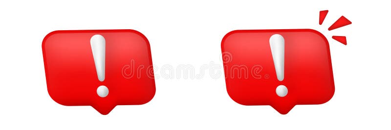 Red Exclamation Marks in Speech Bubbles with Alert Icons Stock Vector ...