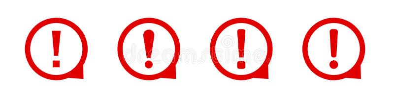 Red Exclamation Marks in Speech Bubbles Stock Vector - Illustration of ...
