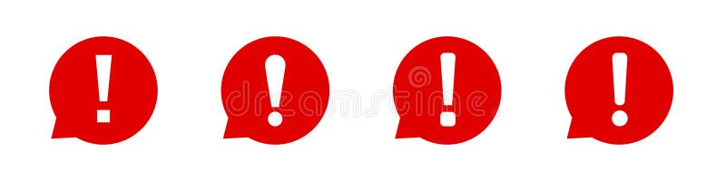 Red Exclamation Marks in Speech Bubbles Stock Vector - Illustration of ...