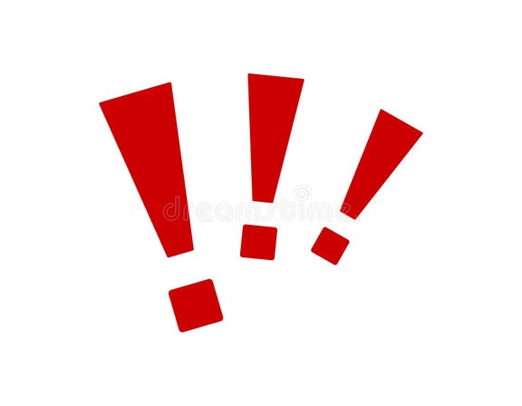 Red Exclamation Marks Symbol on White Stock Vector - Illustration of ...