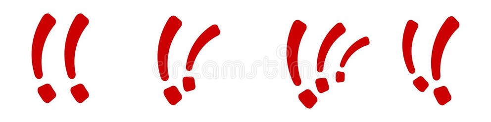 Red Exclamation Marks in Various Styles Stock Vector - Illustration of ...
