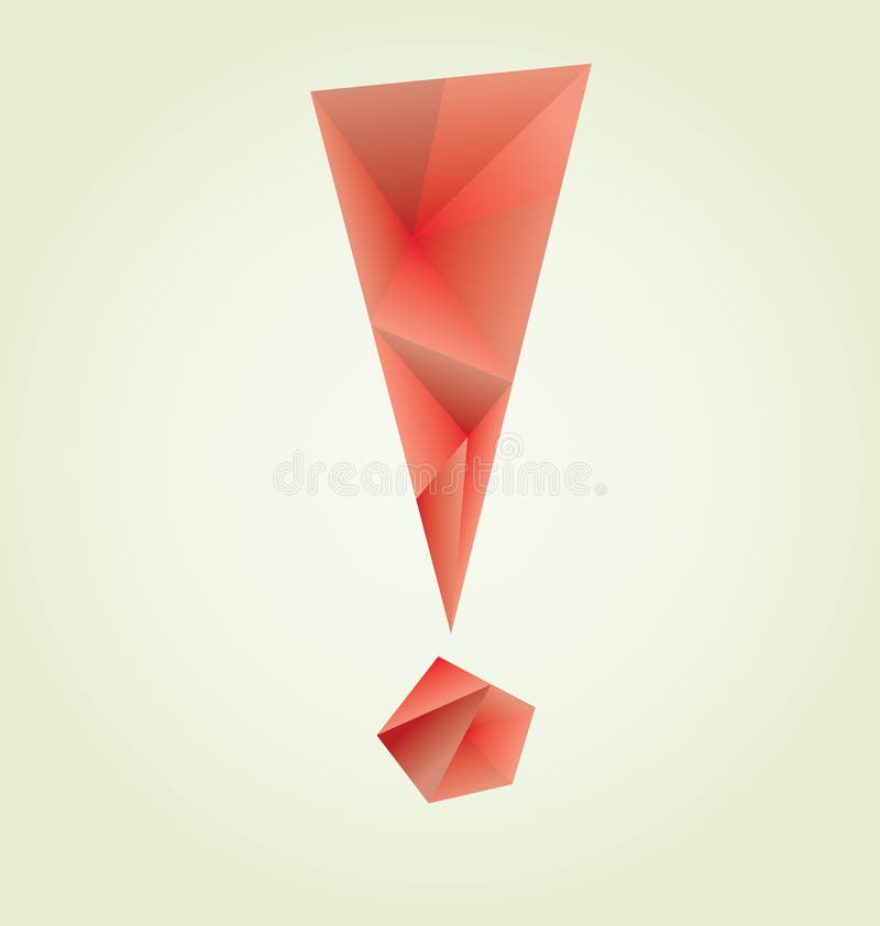 Red Exclamation Point, Polygonal Styled, Isolated. Stock Vector ...