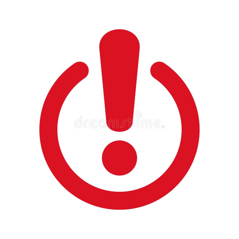 Red Exclamation Point Round Icon. Concept of Big Error or Failure Shape ...
