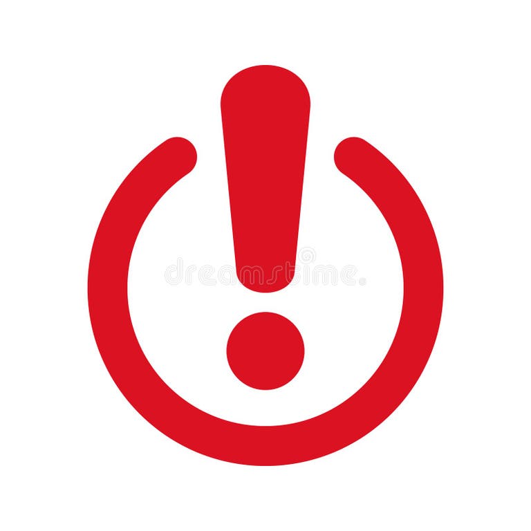 Red Exclamation Point Round Icon. Concept of Big Error or Failure Shape ...
