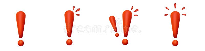 Red Exclamation Points Icon in a Row Stock Vector - Illustration of ...