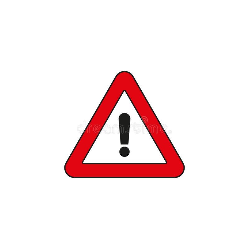 Red Exclamation Sign - Danger Triangle Road Sign Isolated on White ...