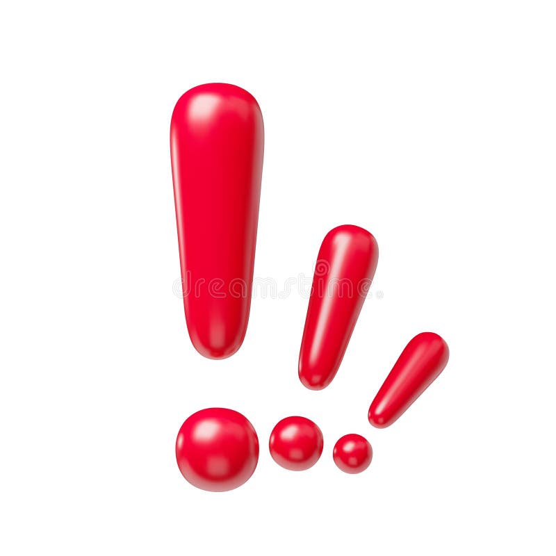 Red Exclamation Signs Realistic 3d Realistic Symbols Set Stock Vector ...