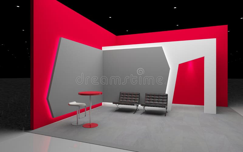 White Creative Exhibition Stand Design. Booth Template Stock ...