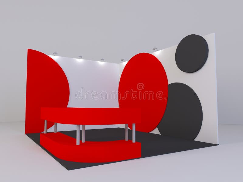 Red Booth Modern Exhibition Stand Stock Illustrations – 332 Red Booth ...
