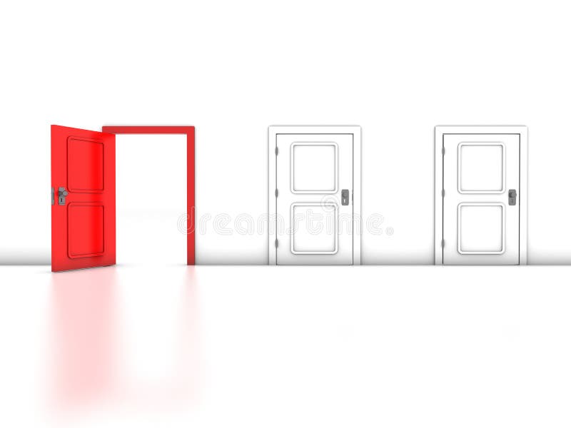Open Red Door stock illustration. Illustration of escape - 7900024
