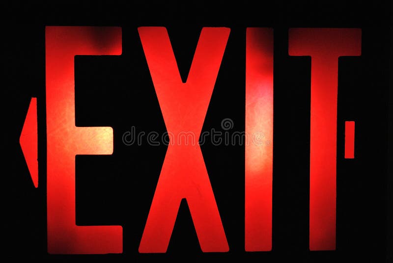 Red Exit Sign stock image. Image of escape, words, color - 14436165