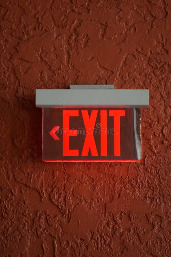 Red exit sign. stock image. Image of high, exit, directions - 58095325