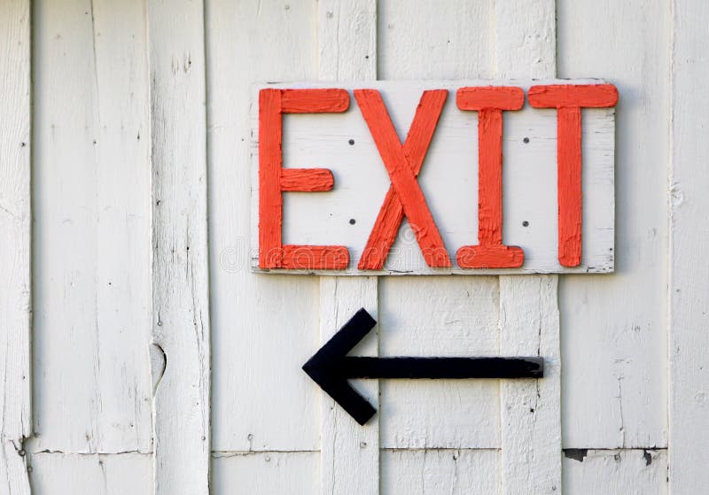 Red Exit Sign on an Old Barn Stock Photo - Image of pattern, escape ...