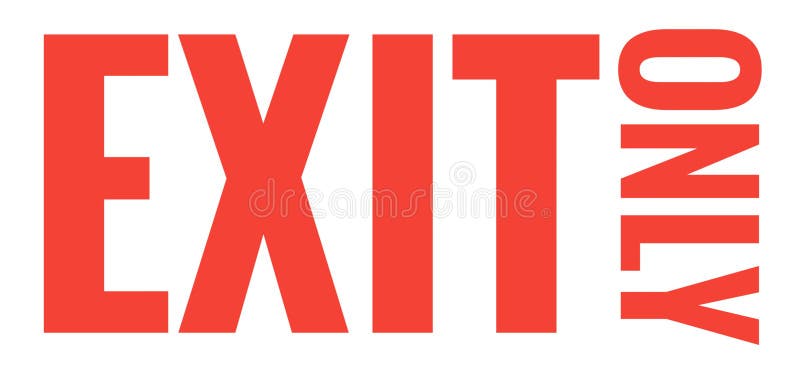Red Exit only Sign for Printing Stock Illustration - Illustration of ...