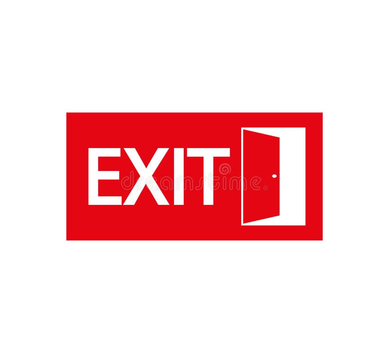 Red Exit Sign - Illustration Stock Vector - Illustration of evacuation ...