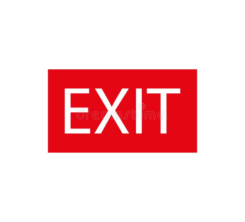 Red Exit Sign. Vector Illustration, Flat Design Stock Illustration ...