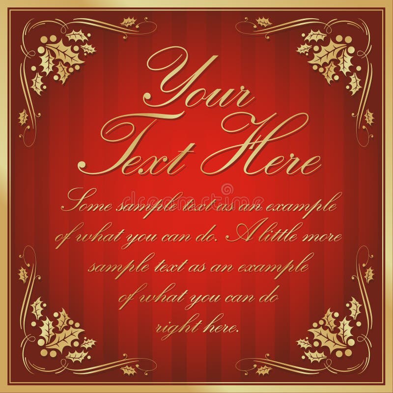 Red Exotic Holly Cornered Label Background Stock Vector - Illustration ...