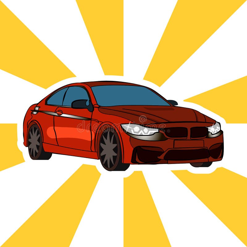 Red Expensive Car Pop Art Vector Illustration Stock Vector ...