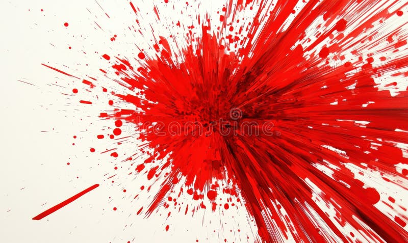 Red Explosion Abstract Art, Dynamic Splashes and Streaks of Red Paint ...