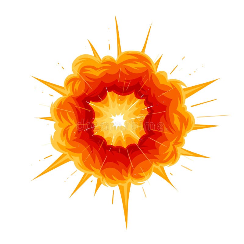Red Explosion, Cloud of Fire Stock Vector - Illustration of smoke ...