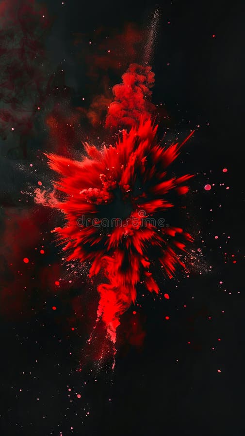 A Red Explosion of Paint on a Black Background Stock Photo - Image of ...