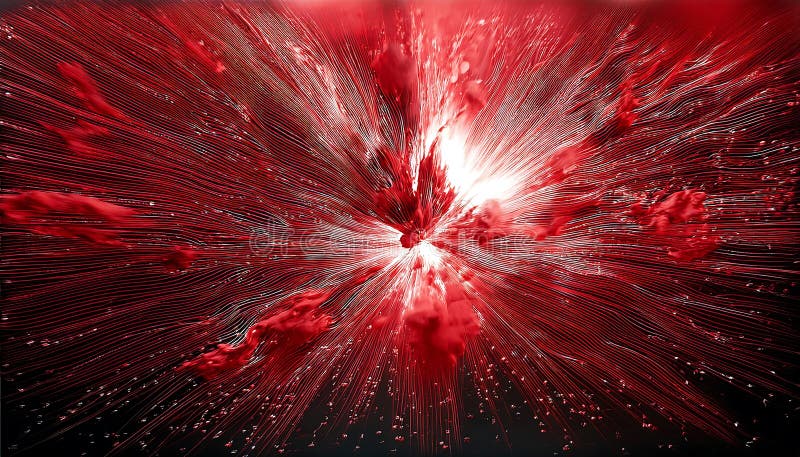The Red Explosion Represents Energy, Impact and Intensity Stock ...