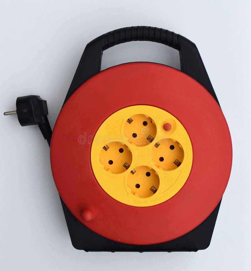 Red Extender Electric Cable Isolated on White Background Stock Image ...