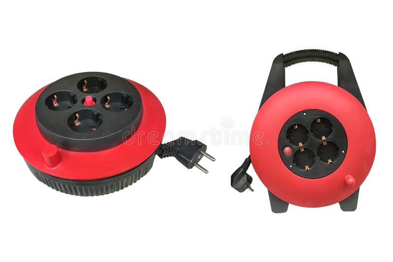 Red Extender Electric Cable Isolated on White Background Stock Image ...