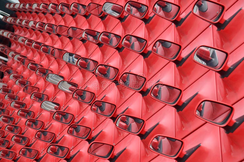 Red exterior mirrors stock image. Image of spare, parts - 34229463