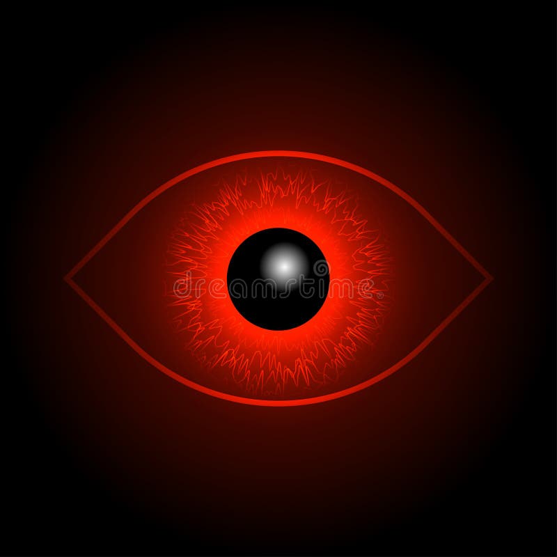 Red Eye Ball stock vector. Illustration of iris, night - 93462892