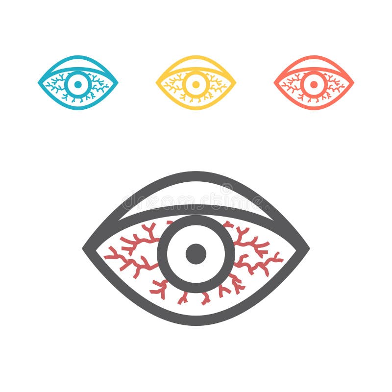 Red Eye Line Icon. Vector Sign for Web Graphics. Stock Vector ...