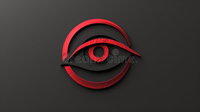 A Red Eye Logo on a Black Background Stock Illustration - Illustration ...