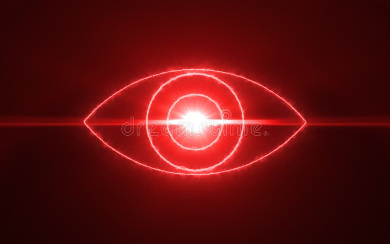 Red Eye Shape with Lens Flare Effect.Digital Eye Optical Stock ...