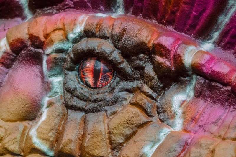 Red Eye and Skin of a Predatory Ancient Lizard Close Up Stock Image ...