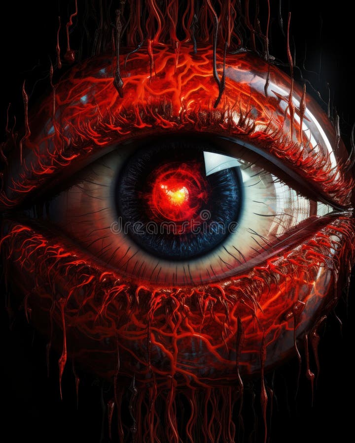 A Red Eyeball with Blood Dripping Stock Illustration - Illustration of ...